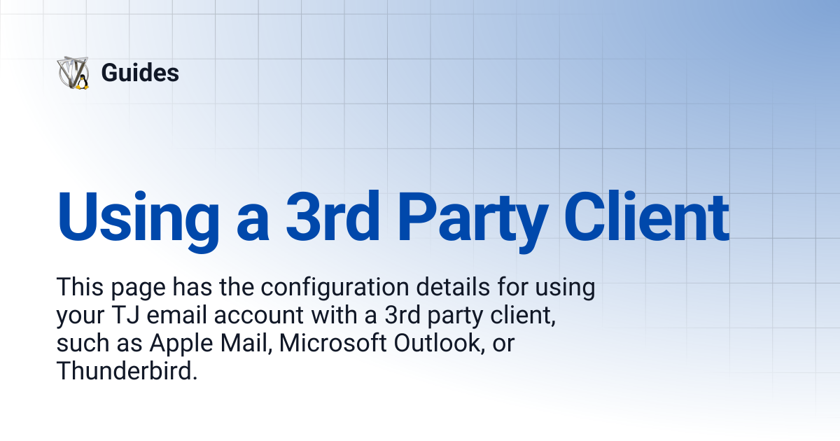 Using a 3rd Party Client | Guides