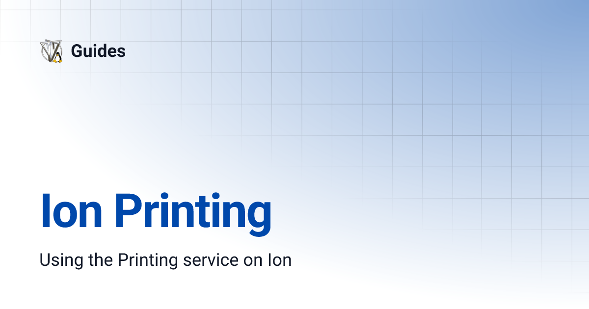 Ion Printing | Guides